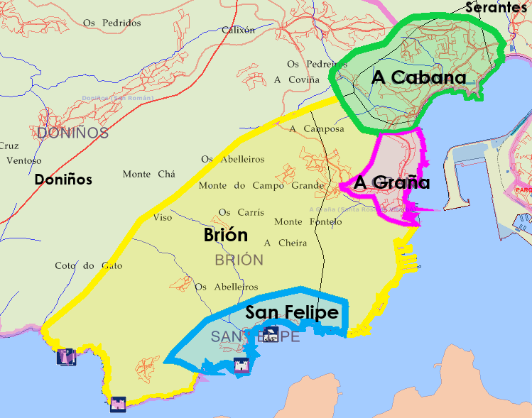 El "atlas" de Ferrol: estos son sus 23 barrios