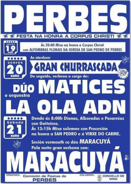 Fiestas del Corpus Christi de Perbes 2025 en Miño: Programa, cartel y ...