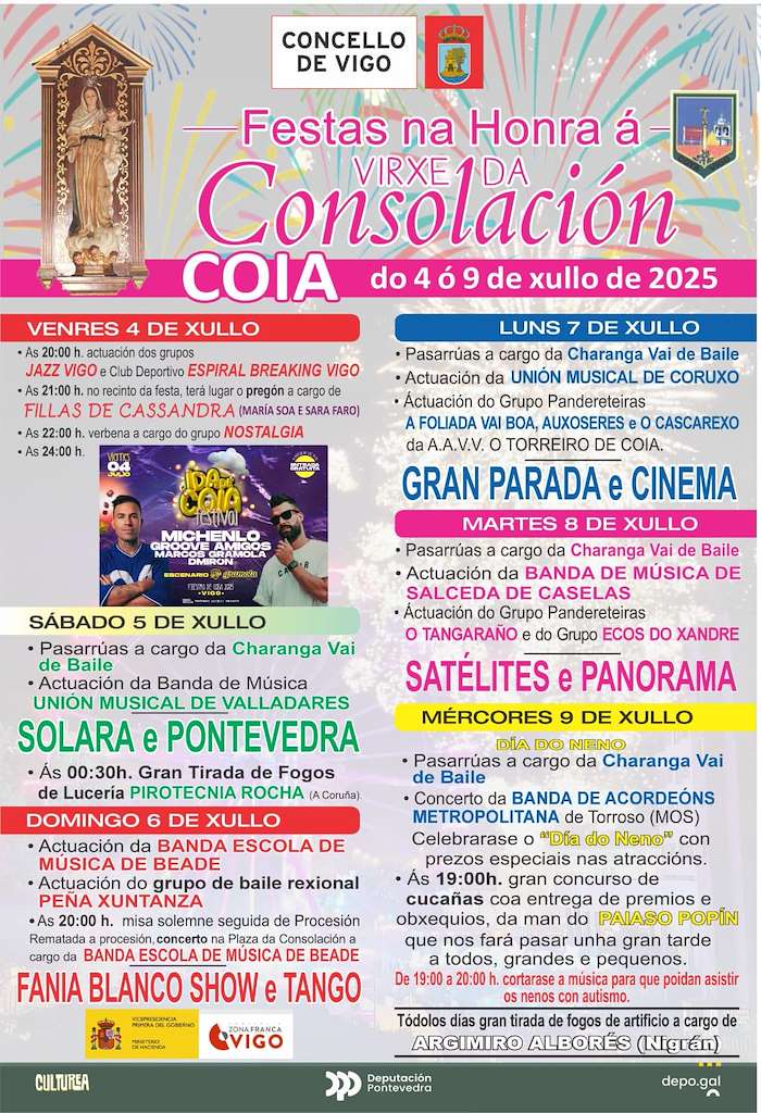 Fiestas de Coia 2025 en Vigo: Programa, cartel y agenda completa