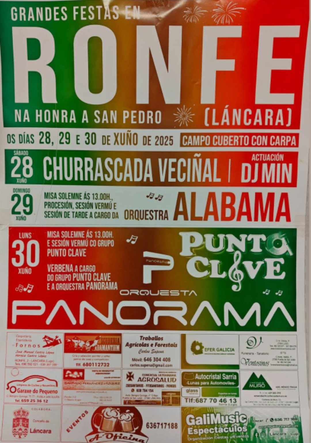 Fiestas de San Pedro de Ronfe 2025 en Láncara: Programa, cartel y agenda completa