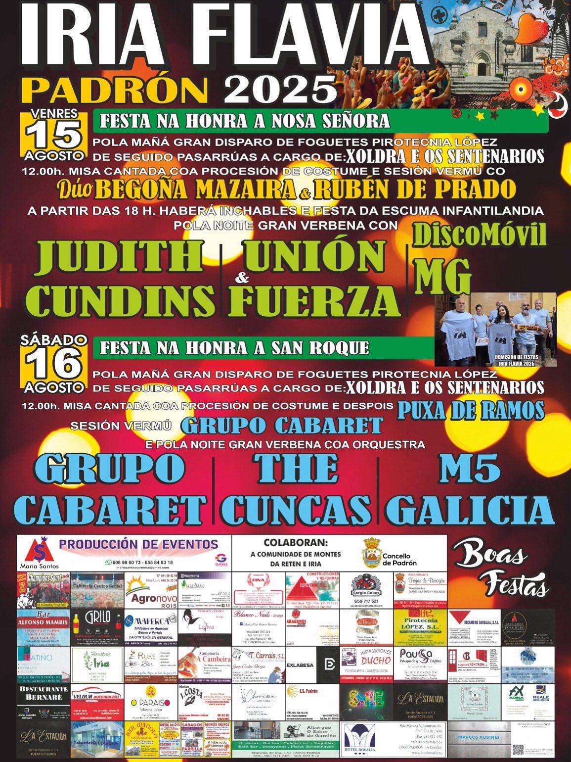 Fiestas de Iria Flavia 2025 en Padrón: Programa, cartel y agenda completa